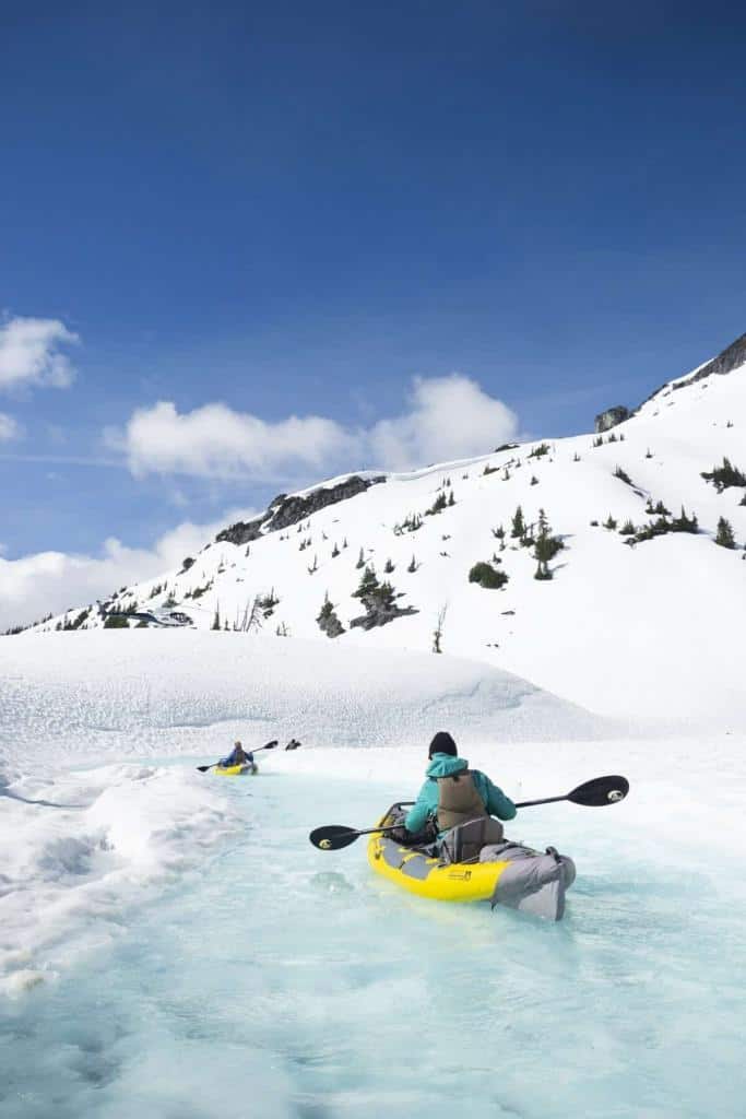 Canada Adventures - Kayaking Vibrant Blue Glacial Lake Meltwater